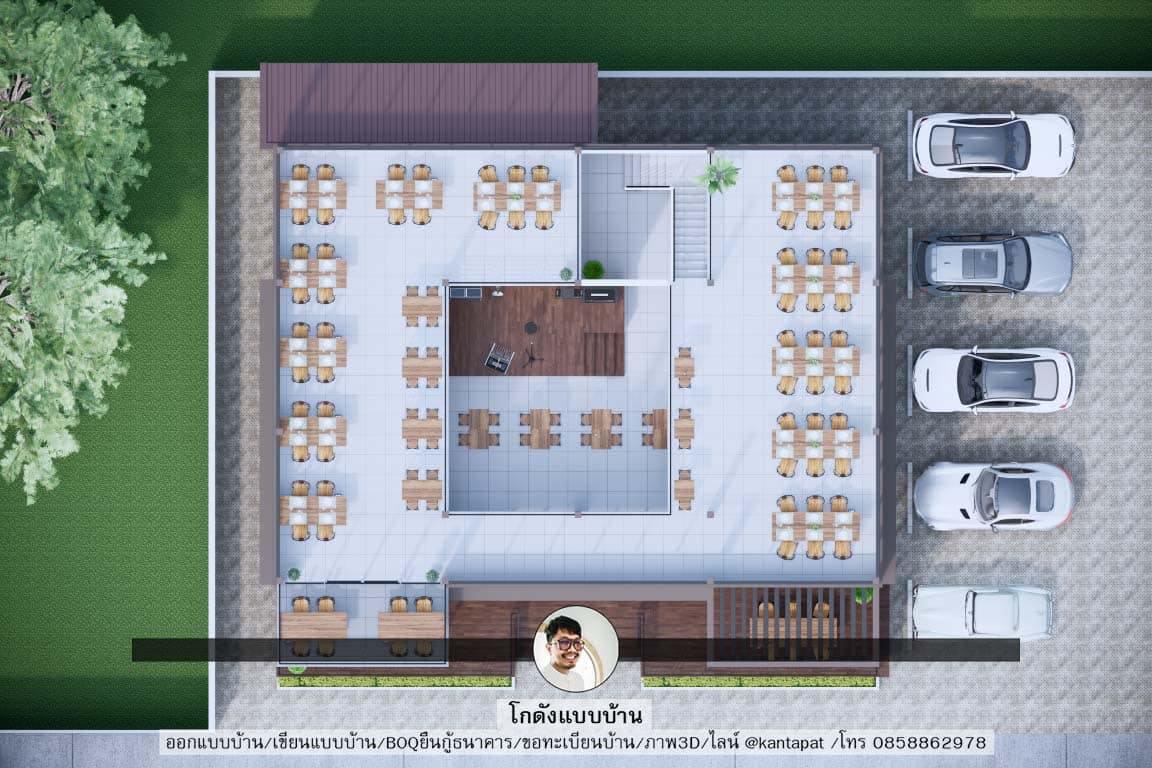 แบบร้านอาหาร-P-781 ผลงานออกแบบร้านอาหารริมน้ำ รับเขียนแบบบ้าน