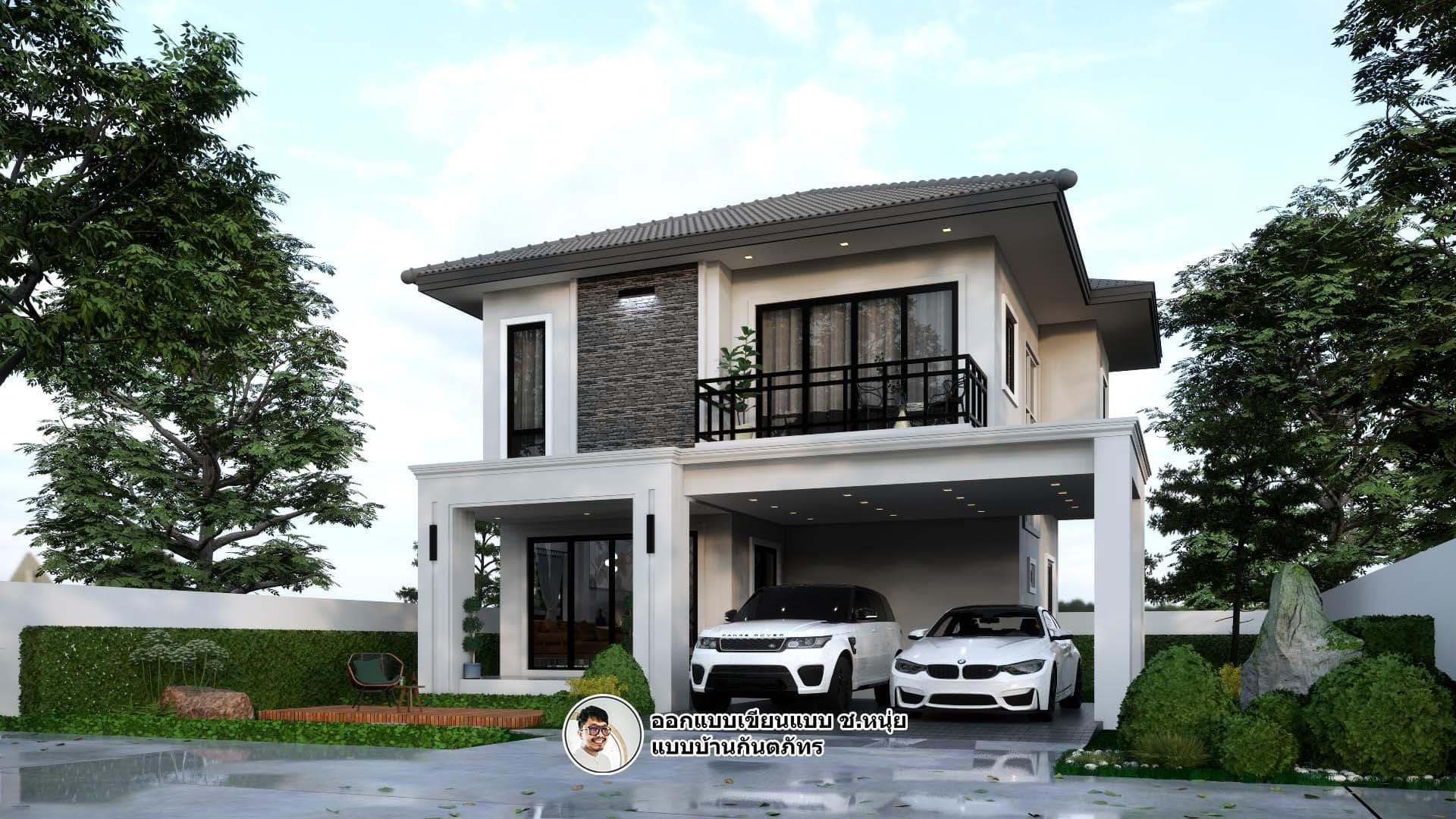P-431-บ้านคอนเทมโพรารี่ แบบบ้านคลาสสิค บ้านสองชั้น แบบบ้านน่าอยู่