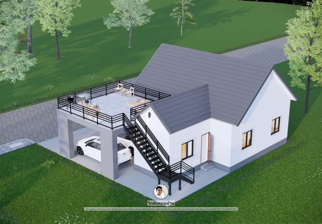 แบบบ้านนอร์ดิก-P-799 บ้านชั้นเดียว 155 ตารางเมตร