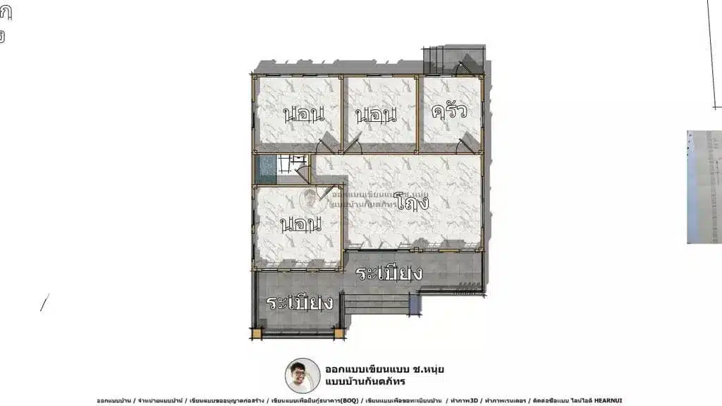แบบบ้านโมเดิร์นสไตล์-P-332 แบบบ้านสมัยใหม่ บ้านทันสมัย บ้านดูฟรี