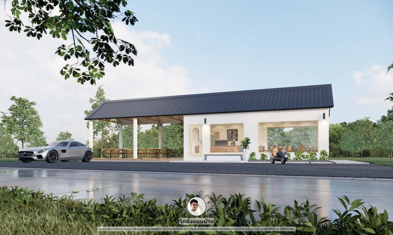 แบบร้านกาแฟ-P-802 Cafe วิวธรรมชาติทุ่งนา สวยงาม งานเขียนแบบที่นี่