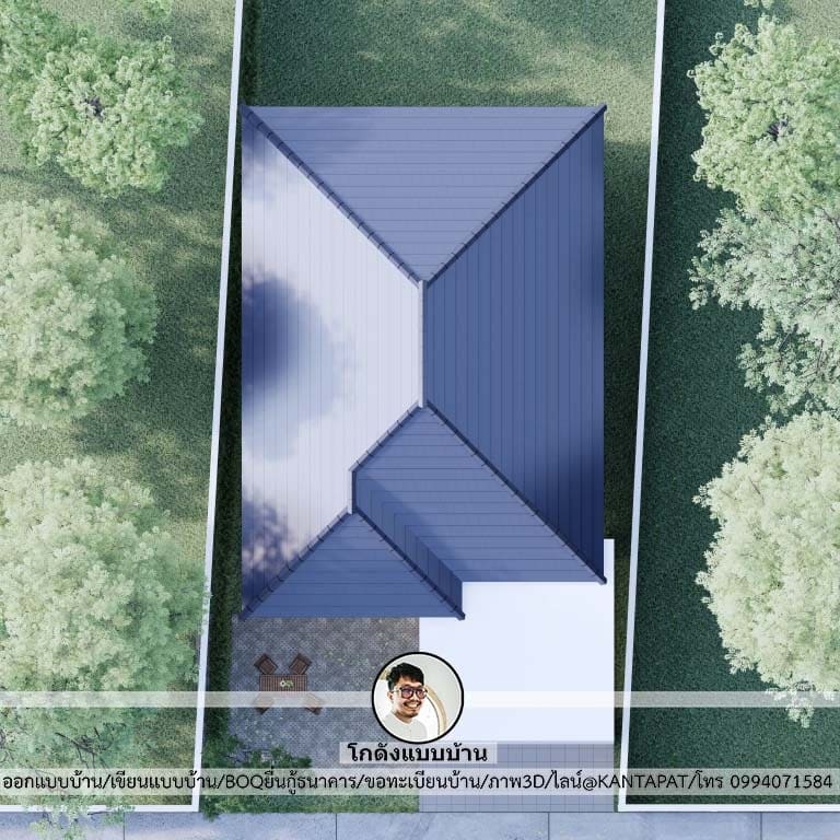 S-023-ปั้นหยาคอนเทมหน้าแคบ งานเขียนแบบชั้นเดียวสุดชิค