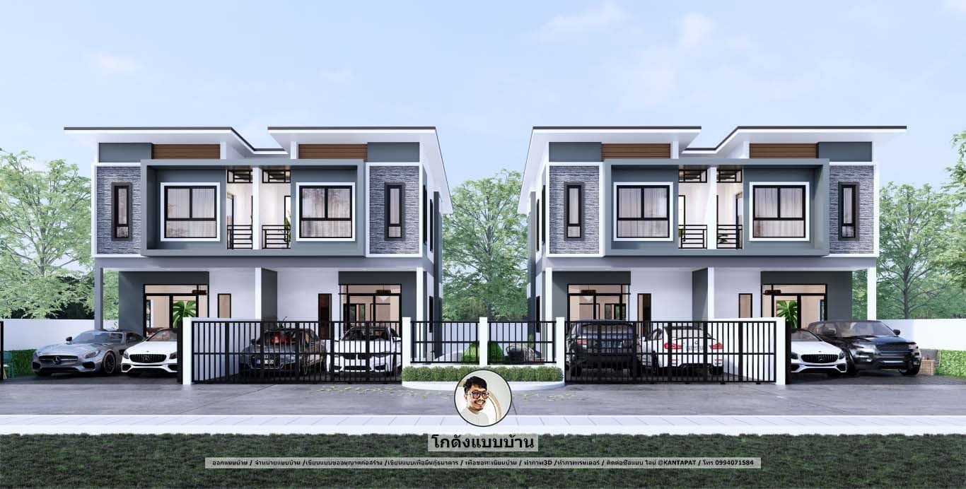 U-006-แบบบ้านแฝดโมเดิร์น-1 - โกดังแบบบ้าน 95 thailandhomeplan แบบบ้าน ...