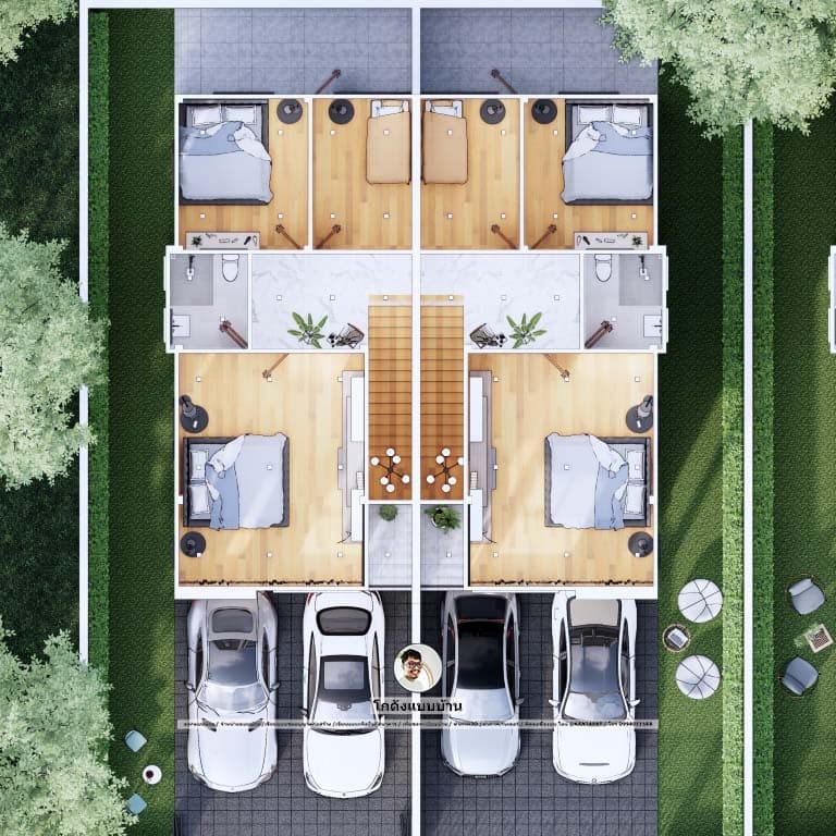 U-006-แบบบ้านแฝดโมเดิร์น-3 - โกดังแบบบ้าน 95 thailandhomeplan แบบบ้าน ...