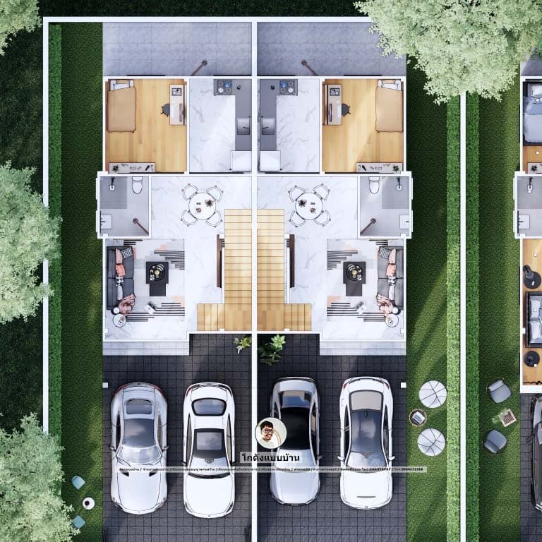 U-006-แบบบ้านแฝดโมเดิร์น-4 - โกดังแบบบ้าน 95 thailandhomeplan แบบบ้าน ...