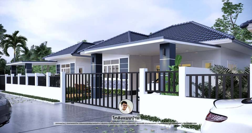 U-009-แบบบ้านโครงการ แบบบ้านปั้นหยา บ้านสมัยใหม่น่าอยู่