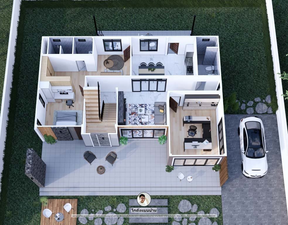 บ้านคอนเทมโพรารี่-P-831 แบบบ้านในอนาคต บ้านสวยสมัยใหม่ดูฟรี