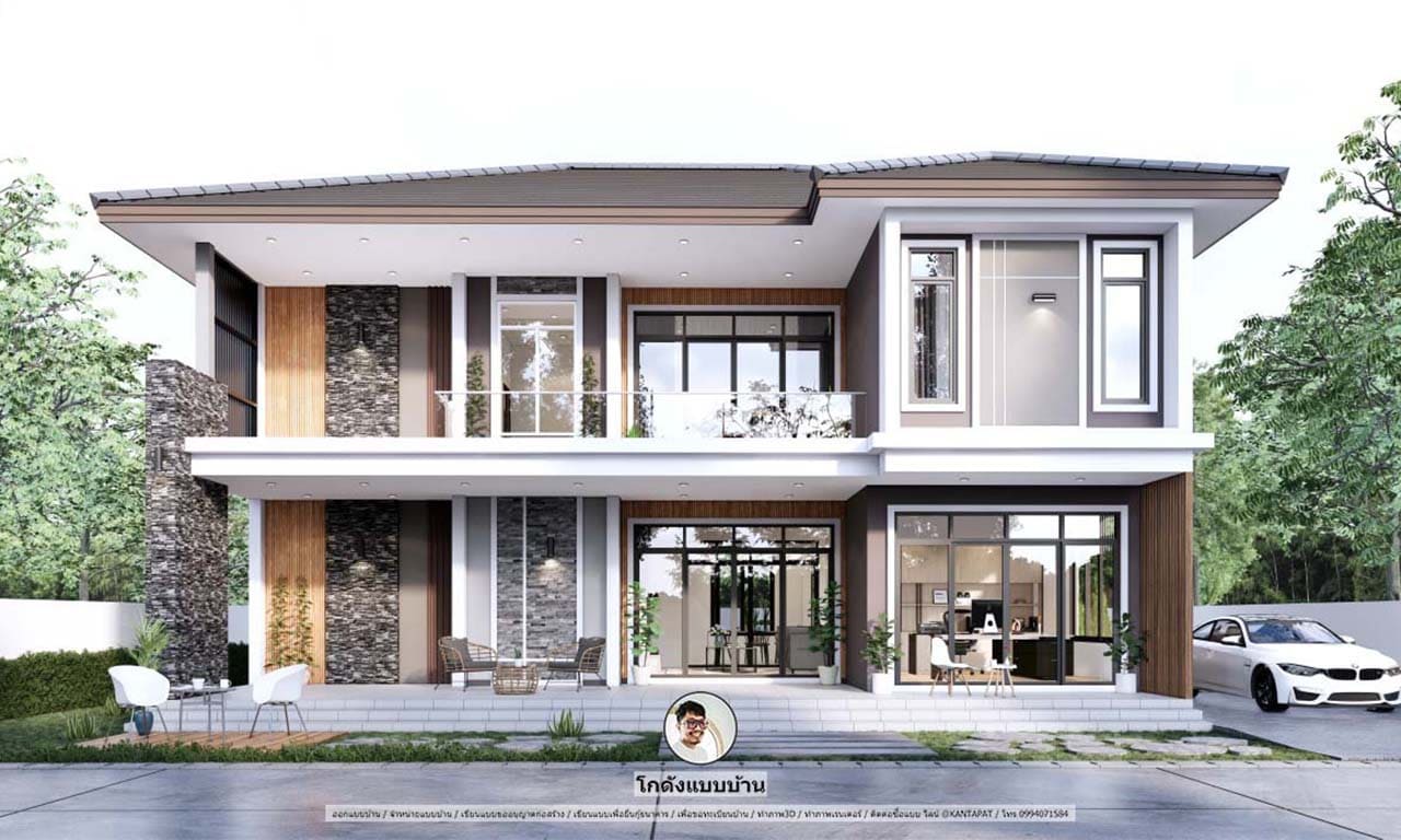 บ้านคอนเทมโพรารี่-P-831 แบบบ้านในอนาคต บ้านสวยสมัยใหม่ดูฟรี