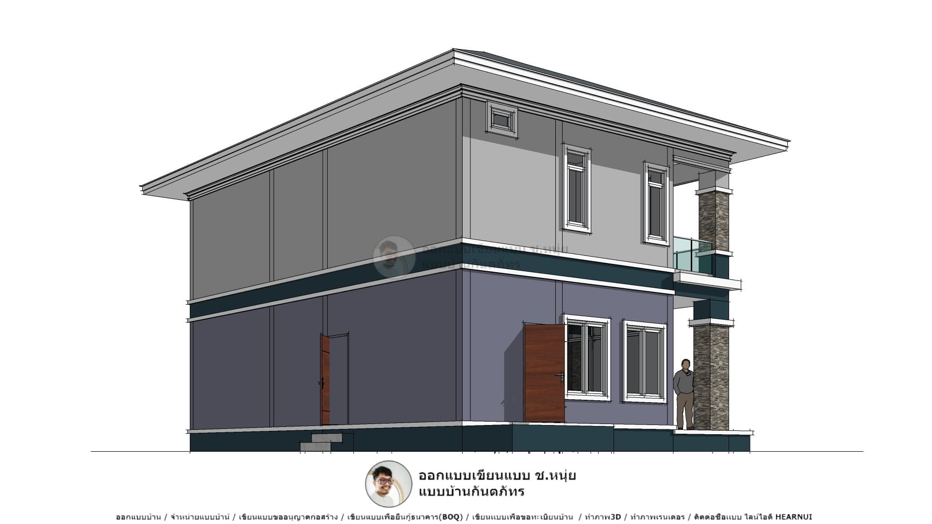 บ้านปั้นหยาโถงกว้าง-P-889 แบบบ้านสองชั้น Two Storeyhouse