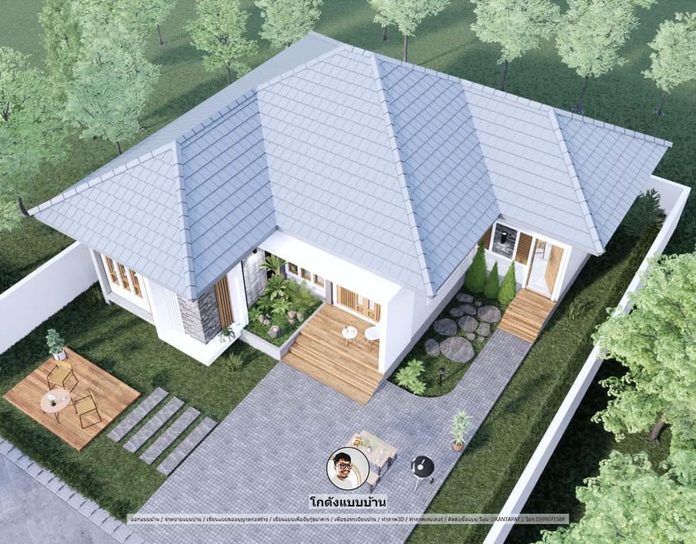 บ้านปั้นหยา-P-1178 ชั้นเดียวคอนเทมโพรารี่ 4 ห้องนอน