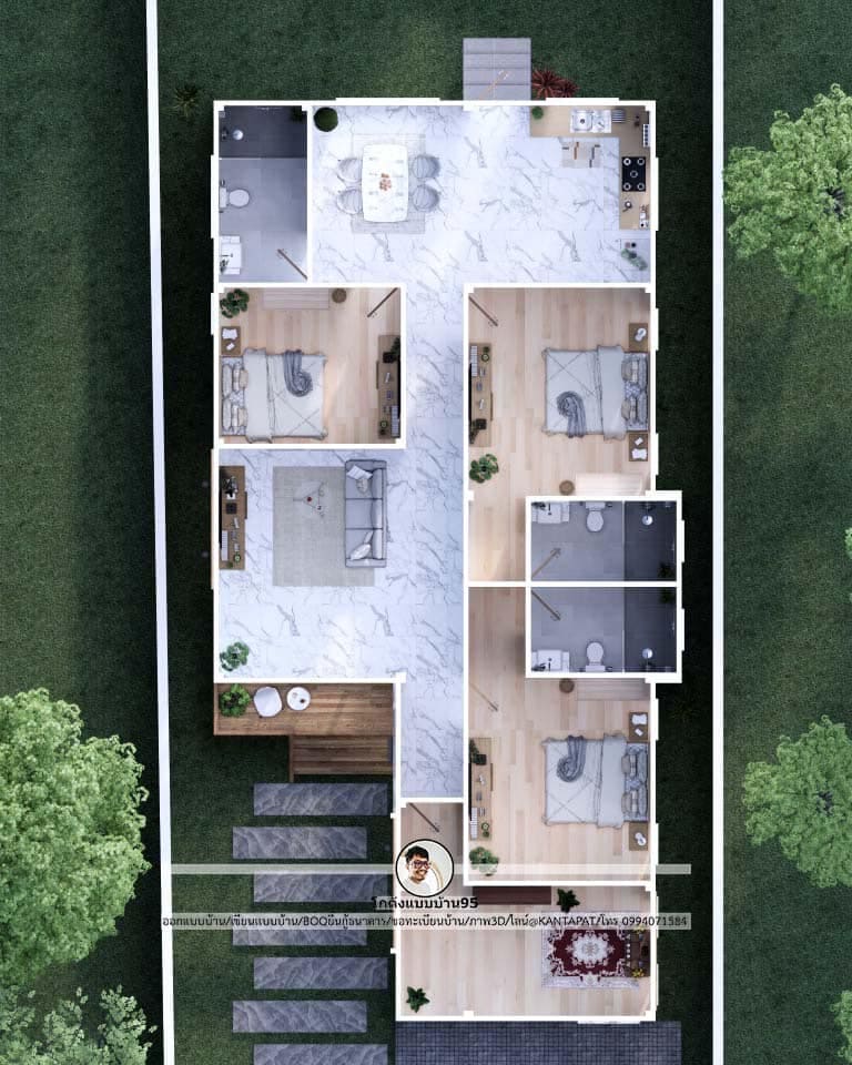 P-1399-บ้านสมัยใหม่โมเดิร์น ดีไซน์สวยหรู 146 ตร.ม.