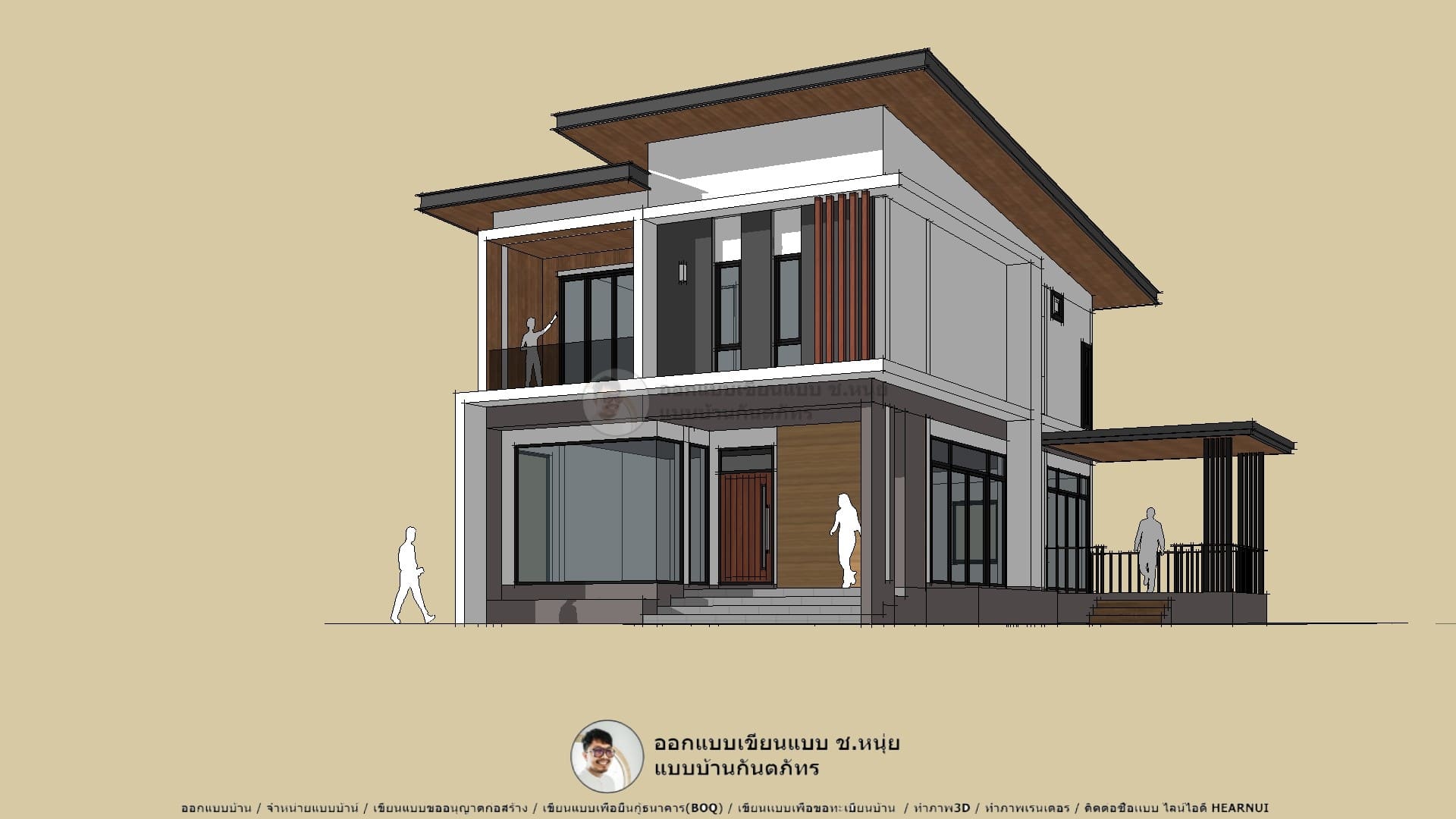 บ้านโมเดิร์นยอดฮิต-P-1214 แบบบ้าน 2 ชั้น 2 ห้องนอน 3 ห้องน้ำ