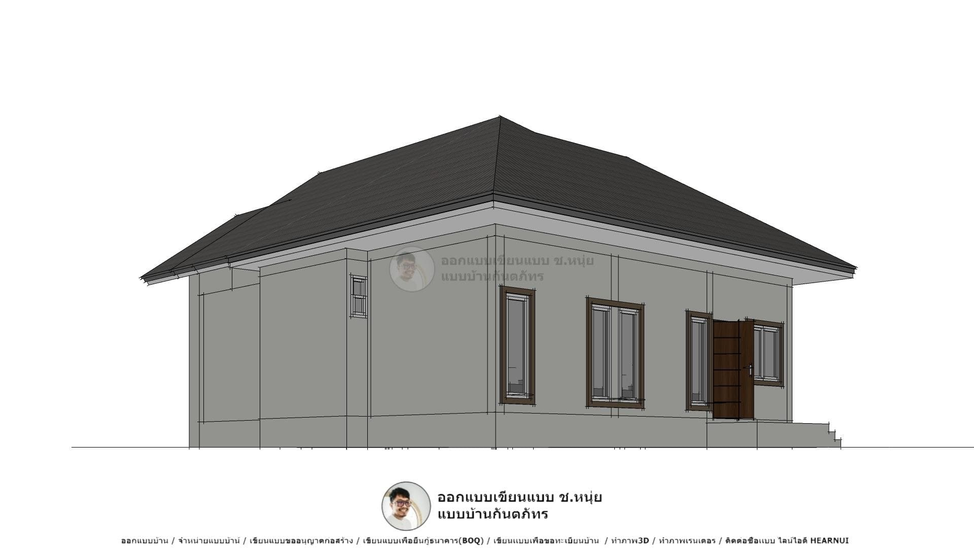 บ้านคอนเทมโพรารี่สไตล์มูจิ-P-1159 บ้านสมัยใหม่ แบบบ้าน3มิติ
