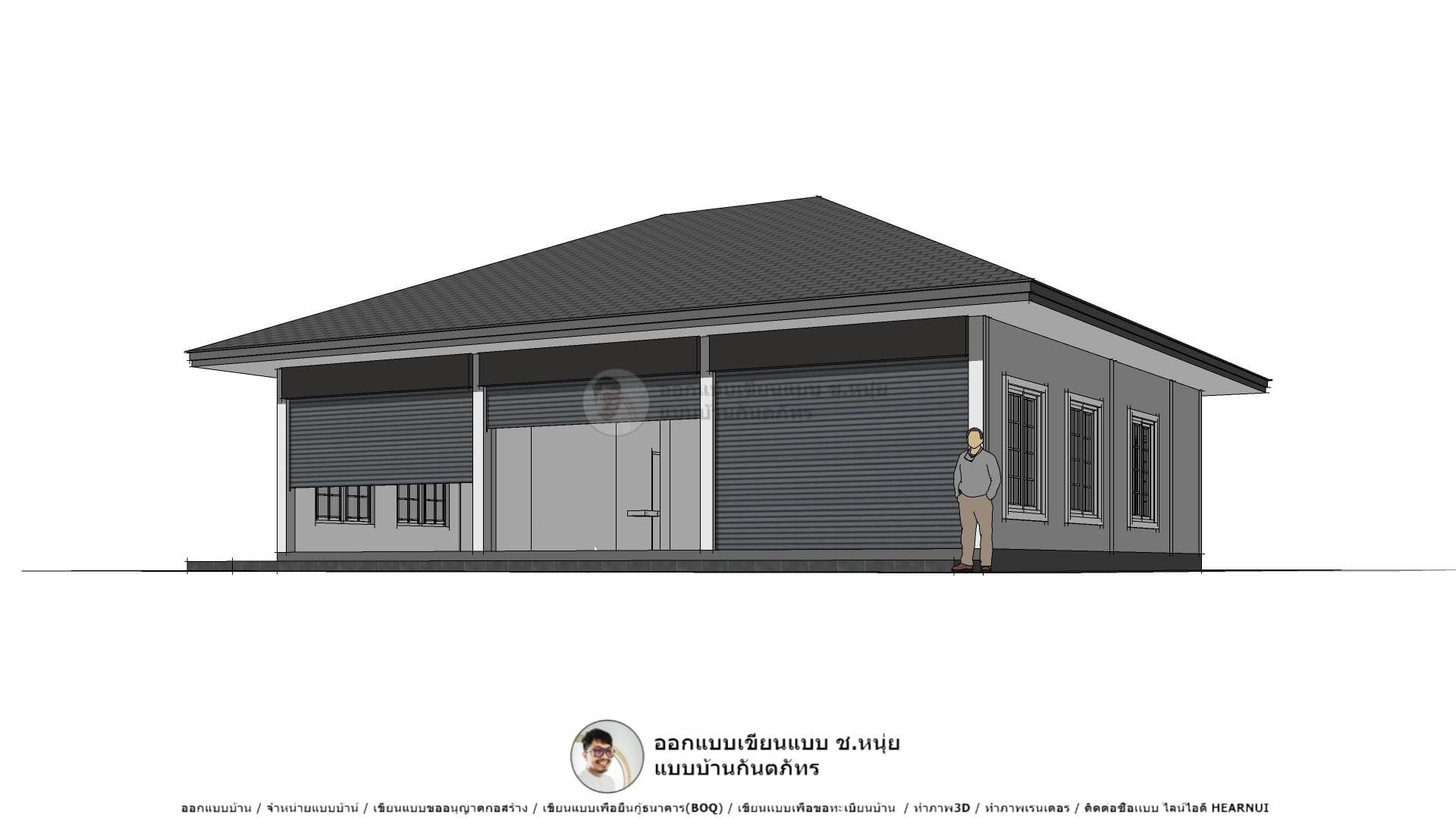 P-789-แบบบ้านยอดฮิต บ้านร้านค้าทรงปั้นหยา รับเขียนแบบบ้าน ออกแบบฟรี