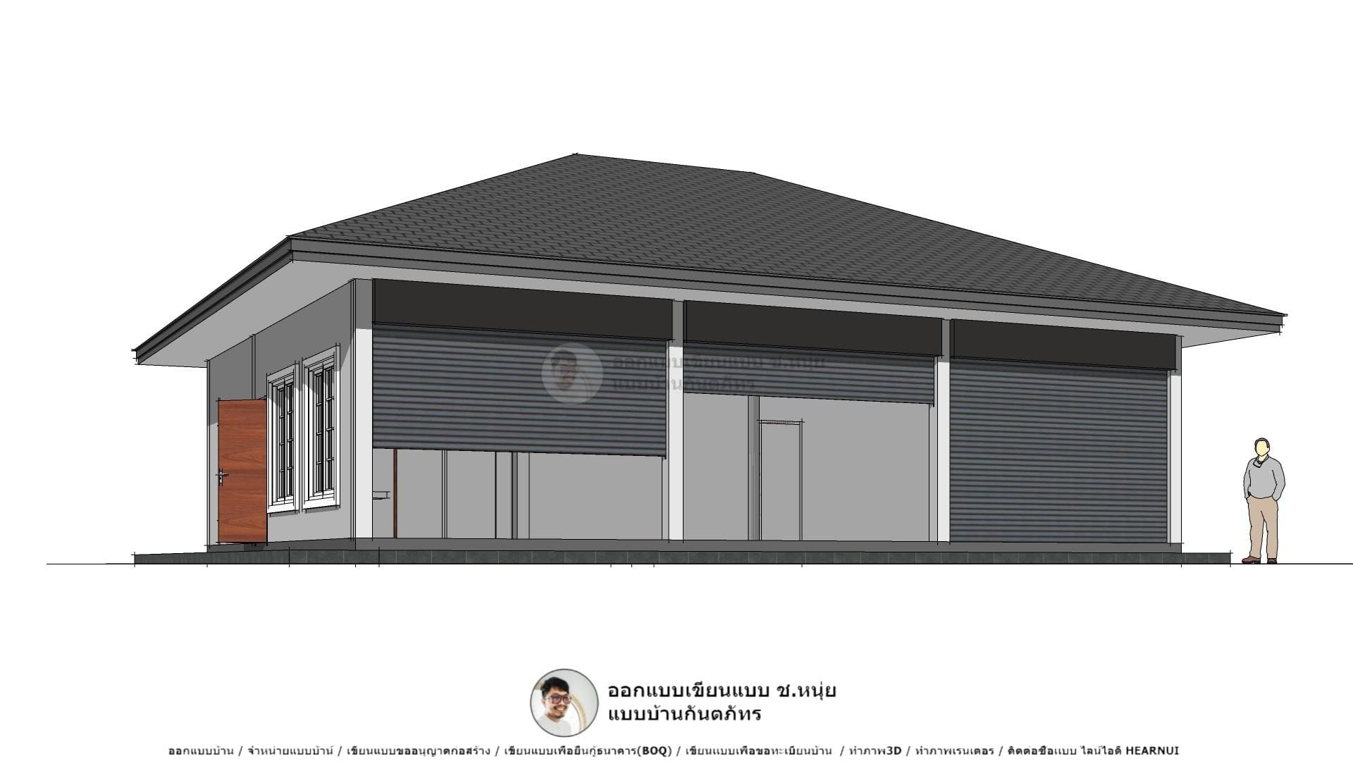 P-789-แบบบ้านยอดฮิต บ้านร้านค้าทรงปั้นหยา รับเขียนแบบบ้าน ออกแบบฟรี