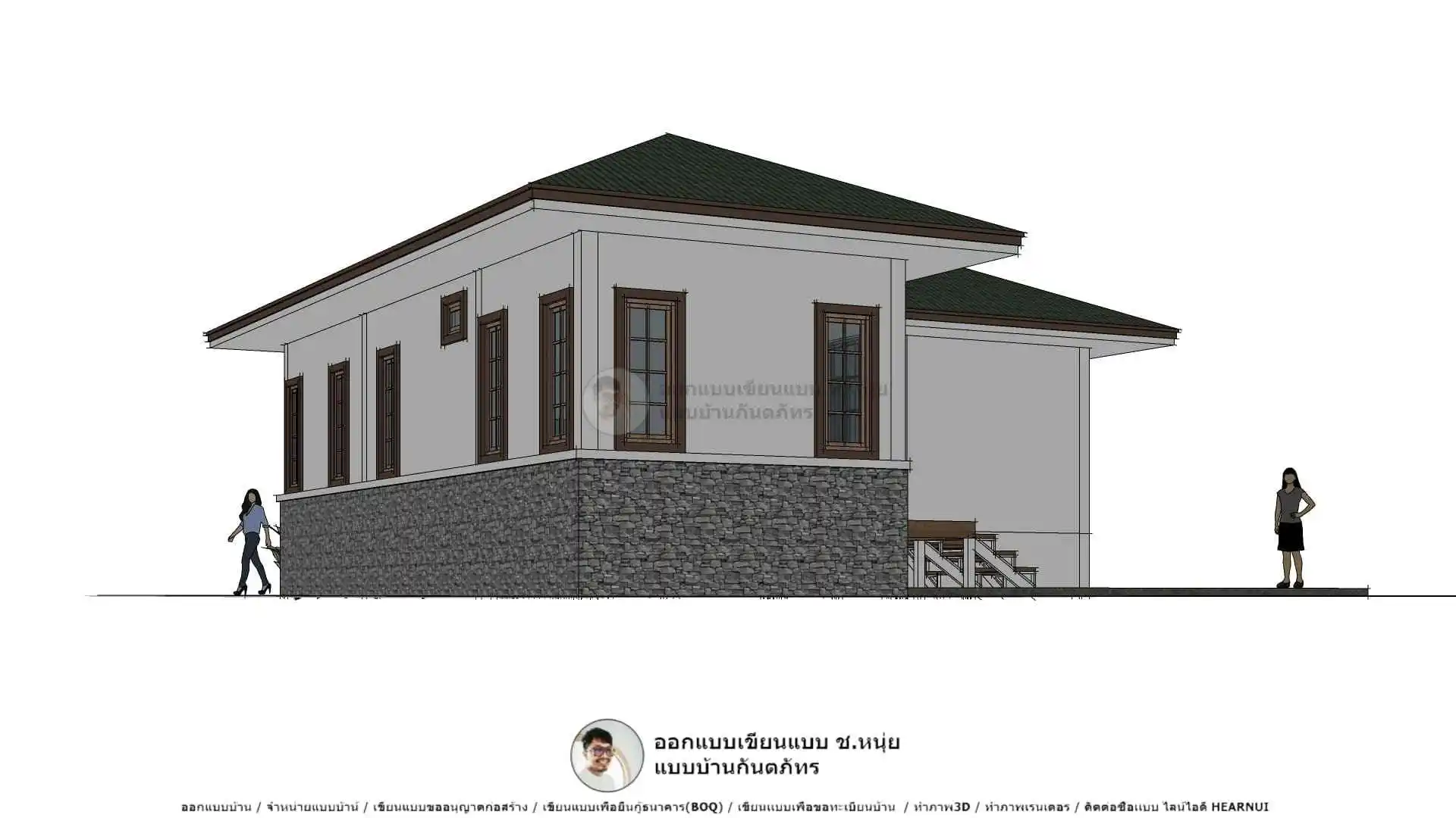 P-1198-แบบบ้านปั้นหยา บ้านยอดนิยม บ้านสวยดีไซน์ยอดเยี่ยม