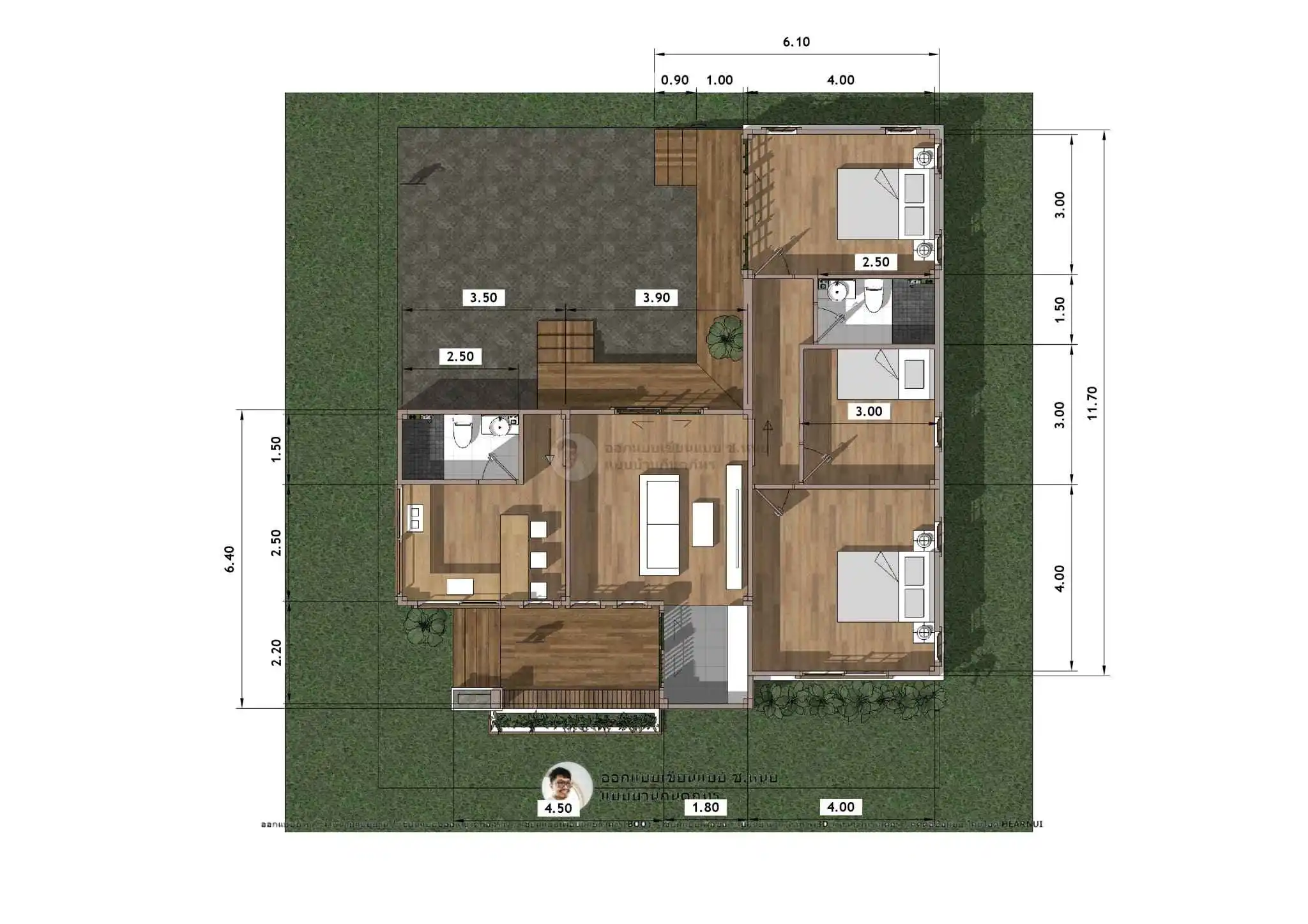 P-1198-แบบบ้านปั้นหยา บ้านยอดนิยม บ้านสวยดีไซน์ยอดเยี่ยม