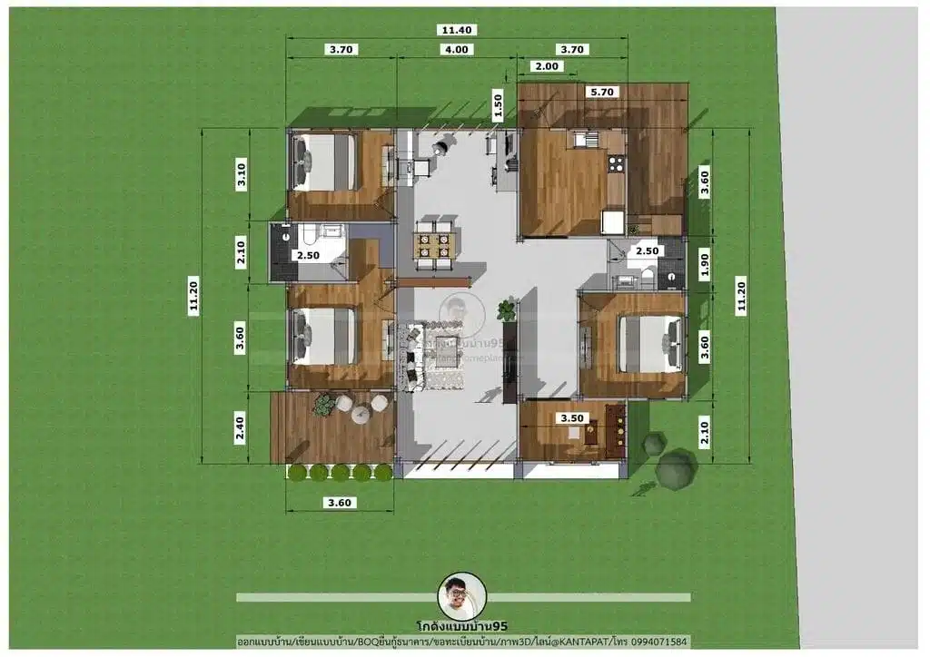 P-1518-บ้านญี่ปุ่นสไตล์มูจิ บ้านสไตล์ญี่ปุ่น ขนาดพื้นที่ 157 ตร.ม.