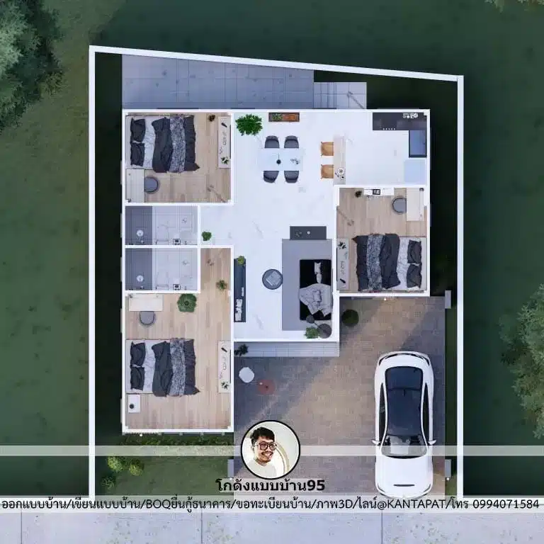 S-071-แบบบ้านคอนเทมโพรารี่ ไอเดียบ้านใหม่ บ้านชั้นเดียวทรงสวย