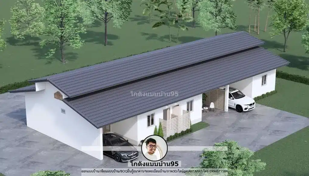 S-076-ออกแบบห้องพักรายวัน แบบบ้านสมัยใหม่ หอพัก อพาร์ตเม้นต์