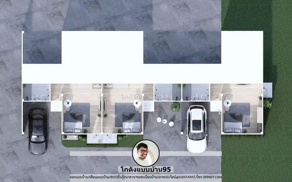 S-076-ออกแบบห้องพักรายวัน แบบบ้านสมัยใหม่ หอพัก อพาร์ตเม้นต์