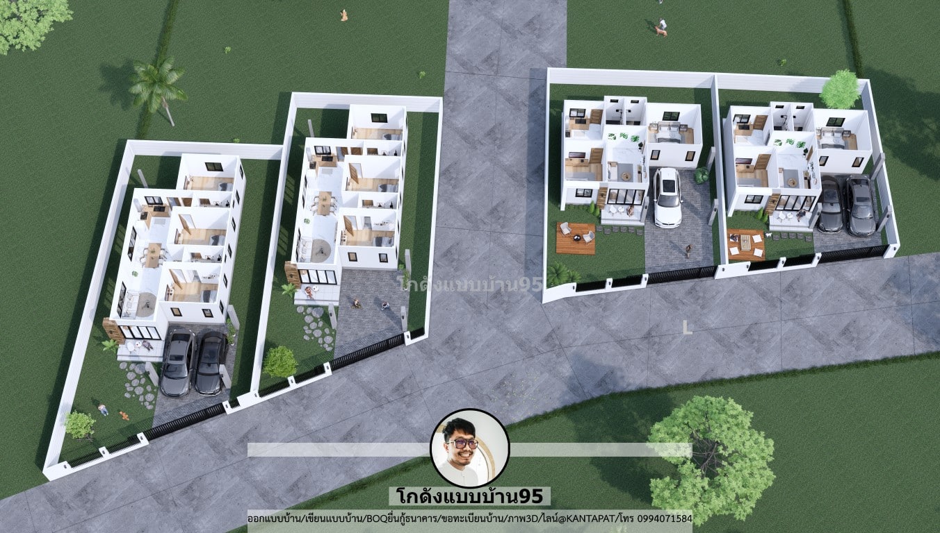 แบบบ้านโครงการ U-087-U-088 บ้านชั้นเดียว สไตล์โมเดิร์น 2 Type