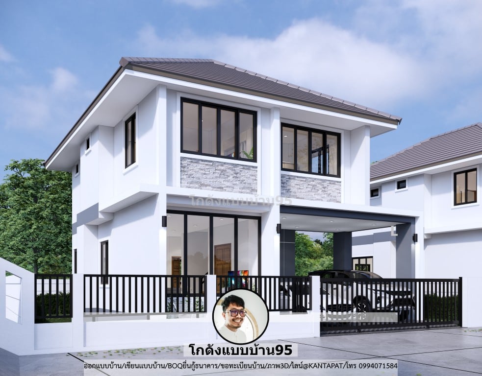 บ้านโครงการ U-131 งานออกแบบโครงการหมู่บ้าน บ้านทรงปั้นหยา 2 ชั้น