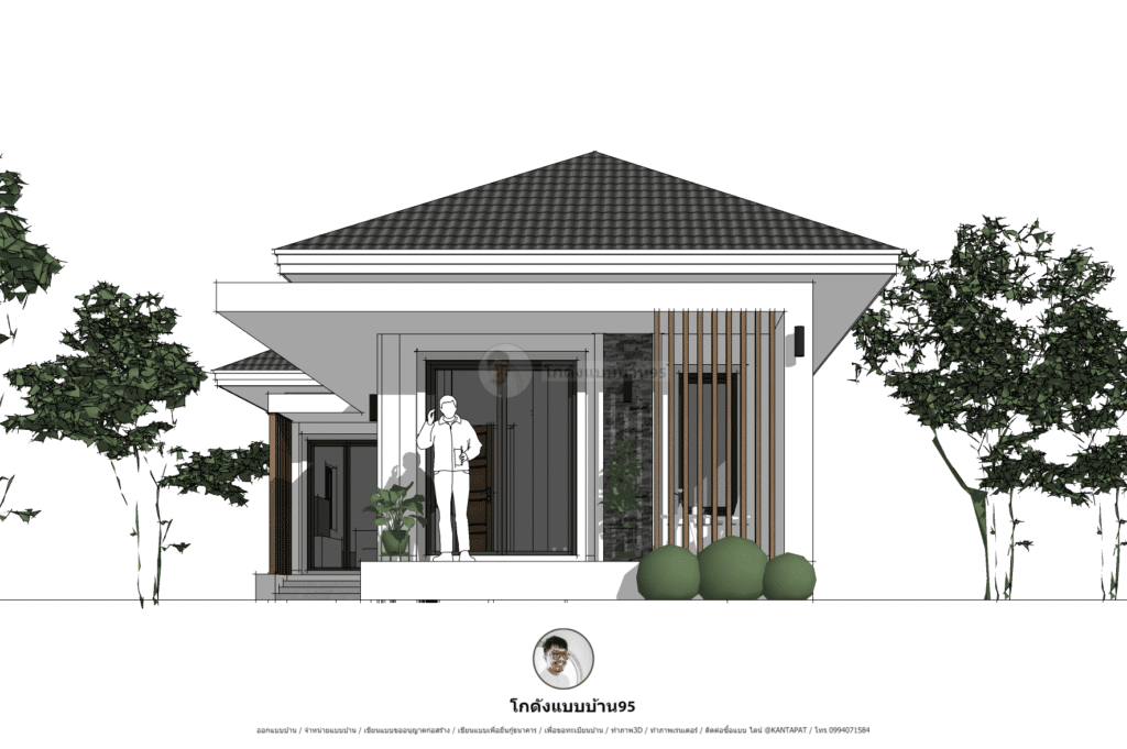 แบบบ้านชั้นเดียวสไตล์ปั้นหยา P-2170 ที่มาพร้อมการใช้งานที่ครบครัน