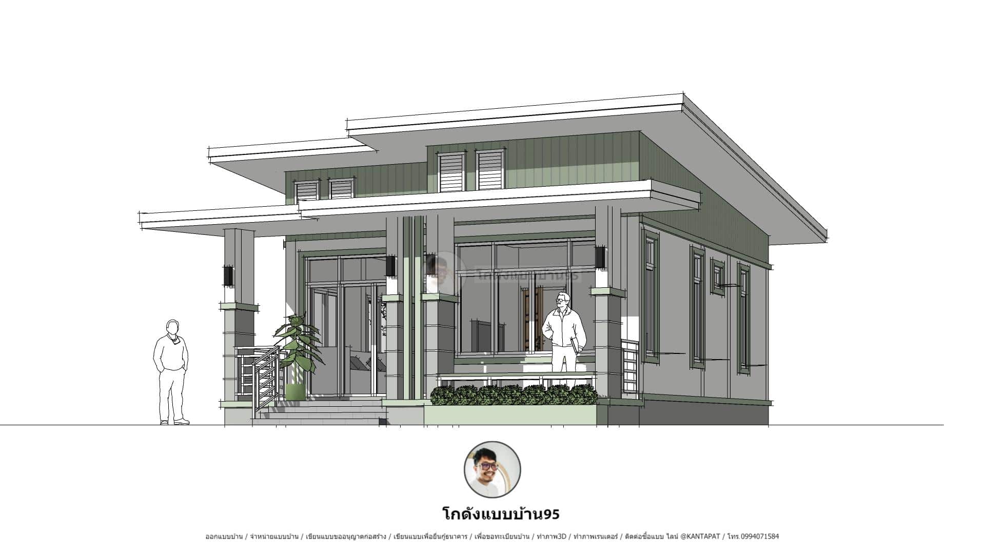 แบบบ้านโมเดิร์นหลังเล็กๆP-2378 (2) - โกดังแบบบ้าน 95 thailandhomeplan ...