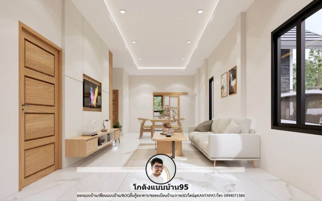 บ้าน3ห้องนอน P-2480 แบบบ้านทรงจั่ว ดีไซน์ทันสมัยเรียบง่าย 112 ตร.ม.